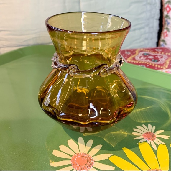 Vintage | Art | Amber Glass Vase | Poshmark